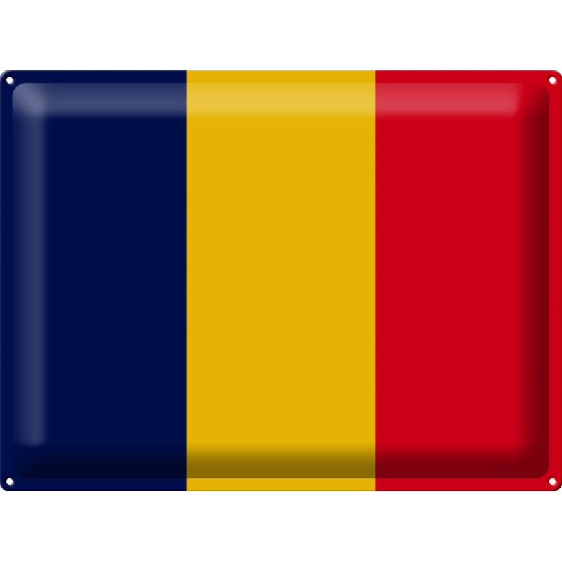 des Tschad Flag of Chad Blechschild 40 x 30 cm DekoNo7