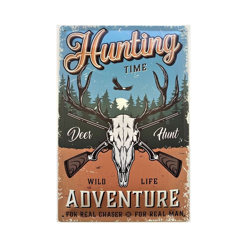 Hunting Time - Wild Life Adventure - Blechschild 40 x 30 cm