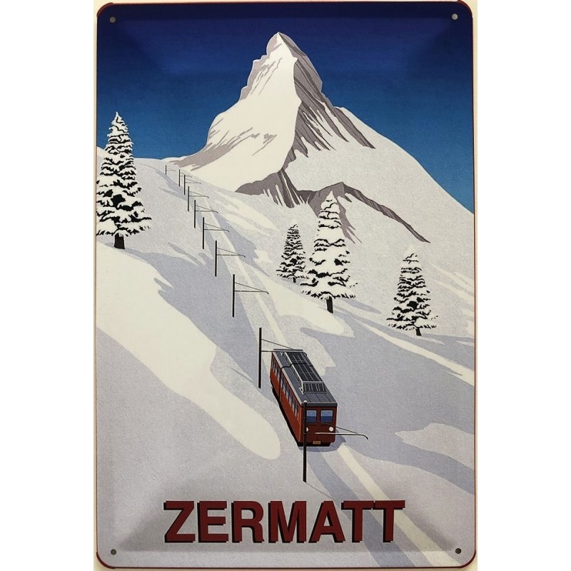 Zermatt Schweiz Bergbahn - Blechschild 30 x 20 cm