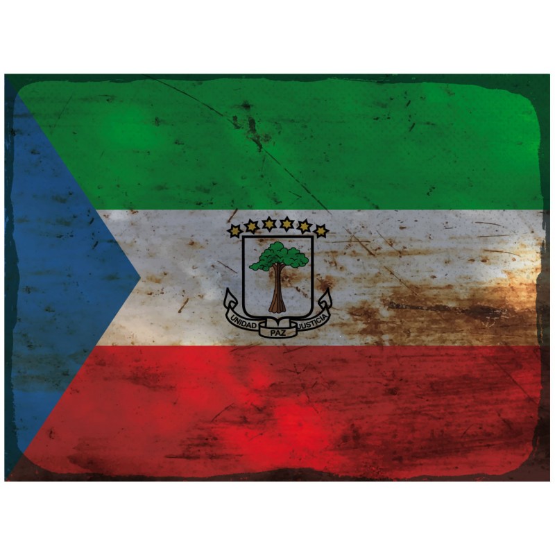 National Flagge Im Vintage Design quatorialguinea Flag Blechschild national-flagge-im-vintage-design-quatorialguinea-flag-blechschild