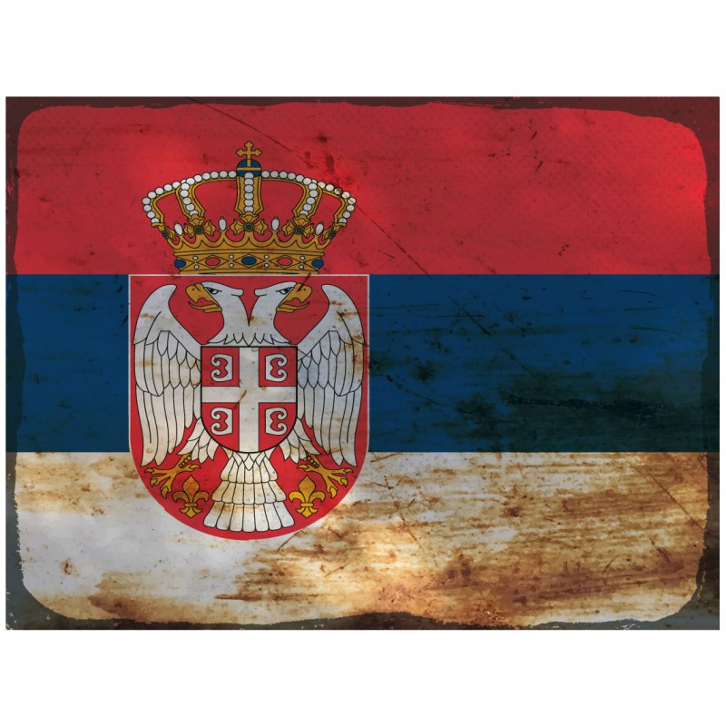 National Flagge im Vintage Design Serbien Flag of Serbia - Blechschild ...