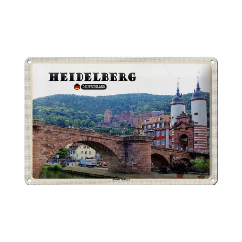 Heidelberg Deutschland Motiv: Altstadt Torbogen - Blechschild 30 x 20 cm