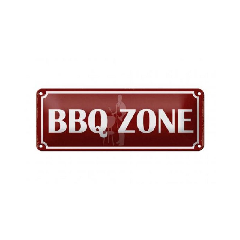 BBQ ZONE - Blechschild 27 x 10 cm